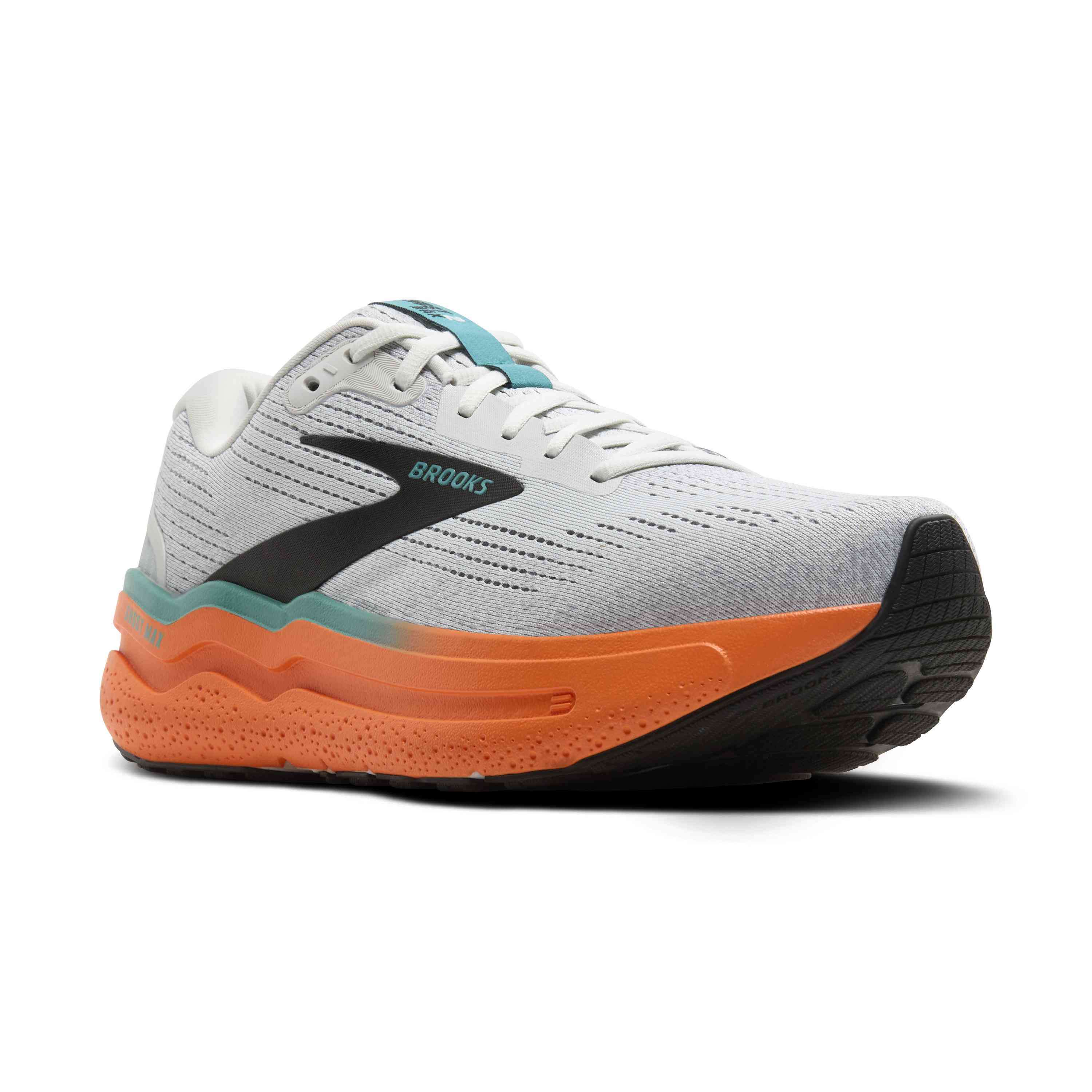 BROOKS GHOST MAX 2 MENS OYSTER MUSHROOM/ORANGE/TEAL