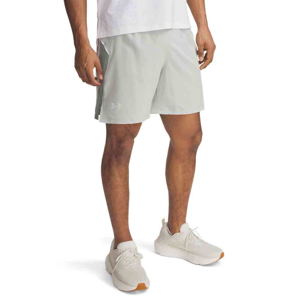 UA LAUNCH PRO 7 SHORTS SILICAGREEN/REFLECT